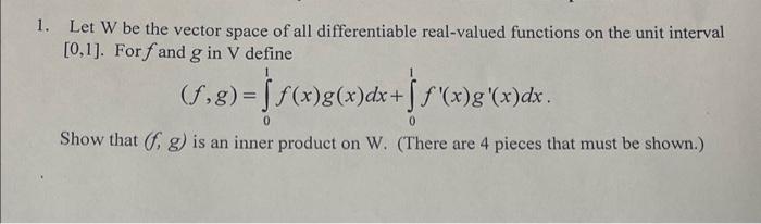 Solved Let W be the vector space of all differentiable | Chegg.com