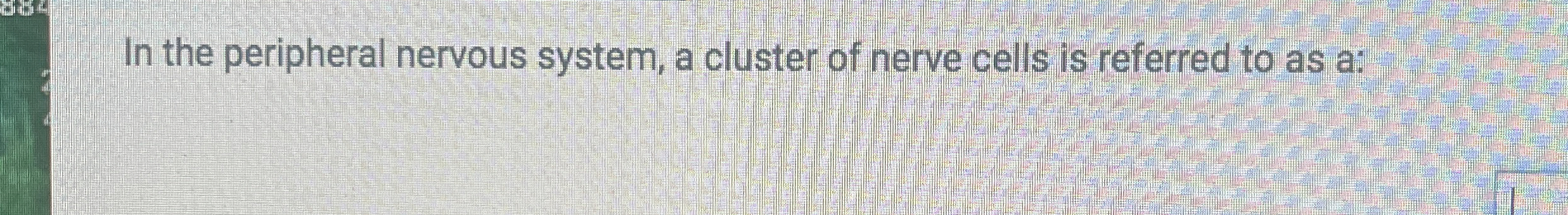 Solved In the peripheral nervous system, a cluster of nerve | Chegg.com