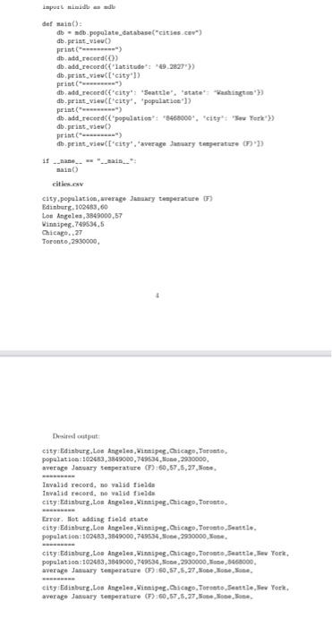 Solved city: Edinburg, Los Angeles, Winnipeg, Chicago, | Chegg.com