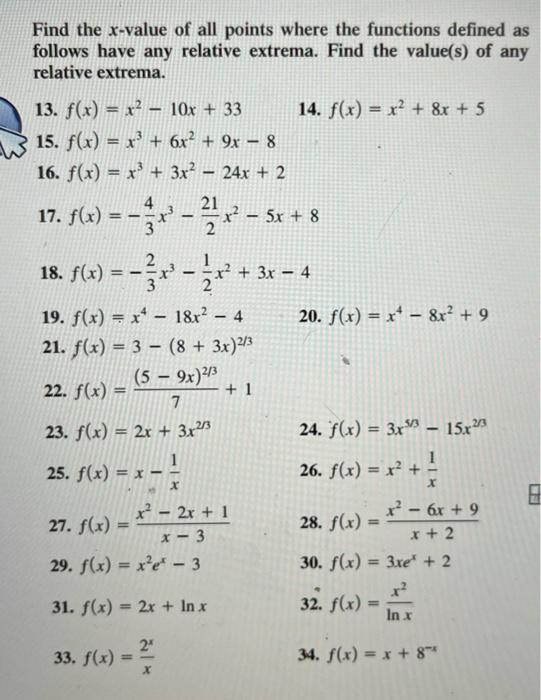 Solved Find the x-value of all points where the functions | Chegg.com