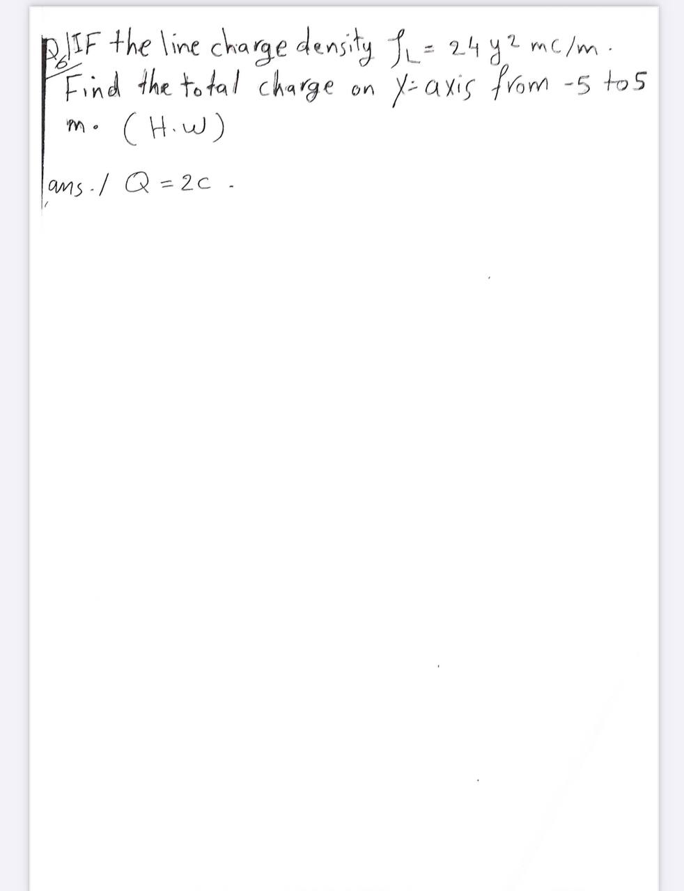 Solved How to solve P6 ﻿IF the line charge density | Chegg.com