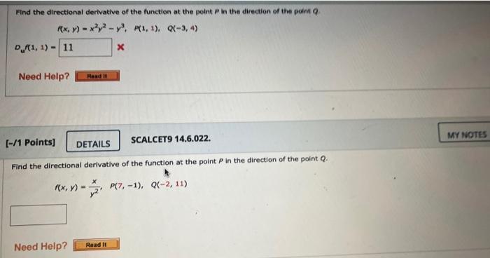 Solved R(x,y)=x2y2−y3,P(1,1),Q(−3,4) Duf(1,1)= SCALCET9 | Chegg.com