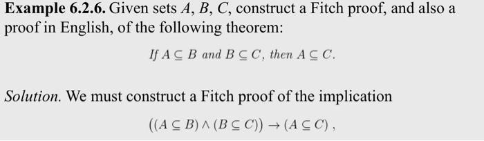 Solved Let A, B, C be sets. (a) a Construct a Fitch proof of | Chegg.com