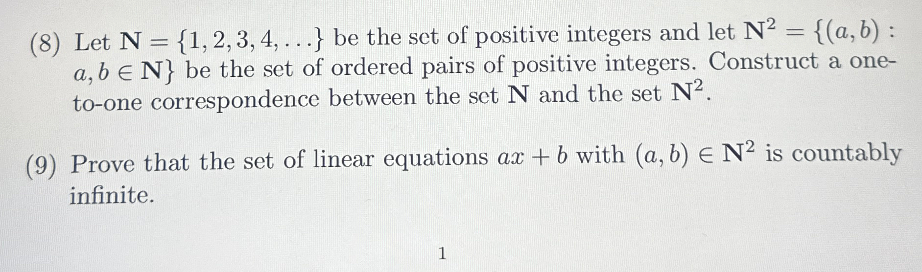 Solved (8) ﻿Let N={1,2,3,4,dots} ﻿be the set of positive | Chegg.com