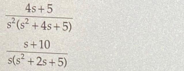 Solved s(s2+2s+5)s2(s2+4s+5)4s+5 | Chegg.com
