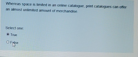 Solved Whereas space is limited in an online catalogue, | Chegg.com