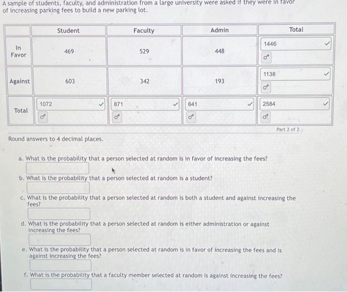 Solved A sample of students, faculty, and administration | Chegg.com