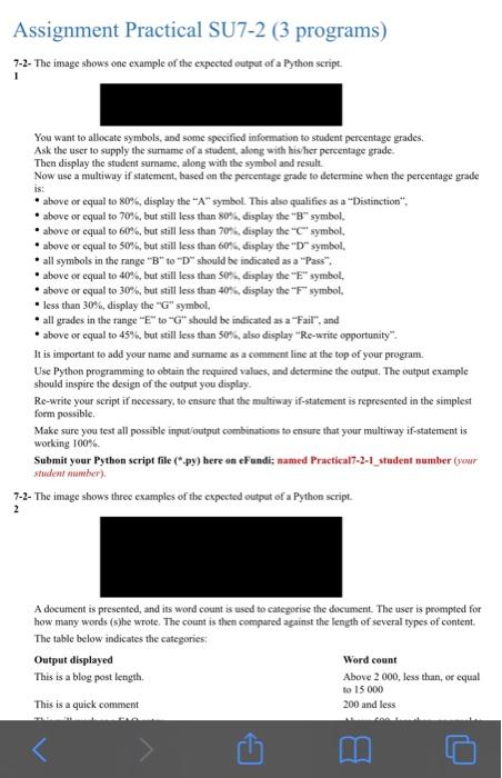 Solved Assignment Practical SU7-2 (3 programs) 7-2- The | Chegg.com