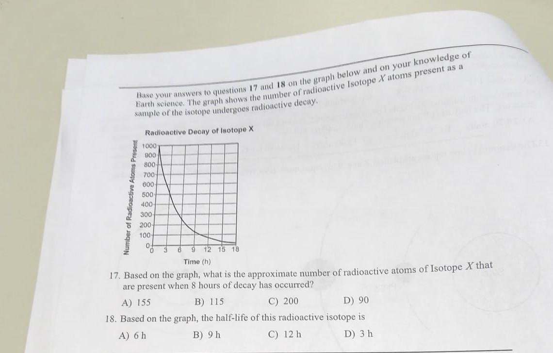 Solved Base your answers to questions 17 and 18 on the graph | Chegg.com