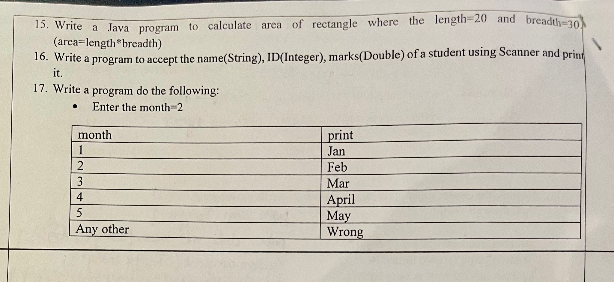 Solved Write a Java program to calculate area of rectangle | Chegg.com