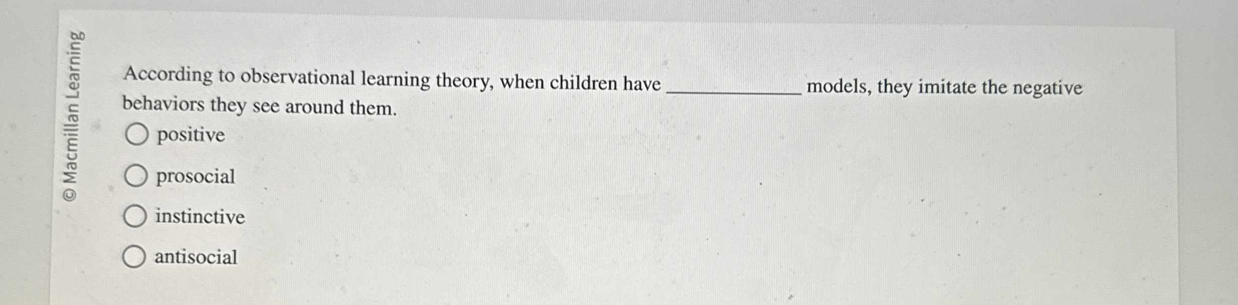 Solved According to observational learning theory, when | Chegg.com