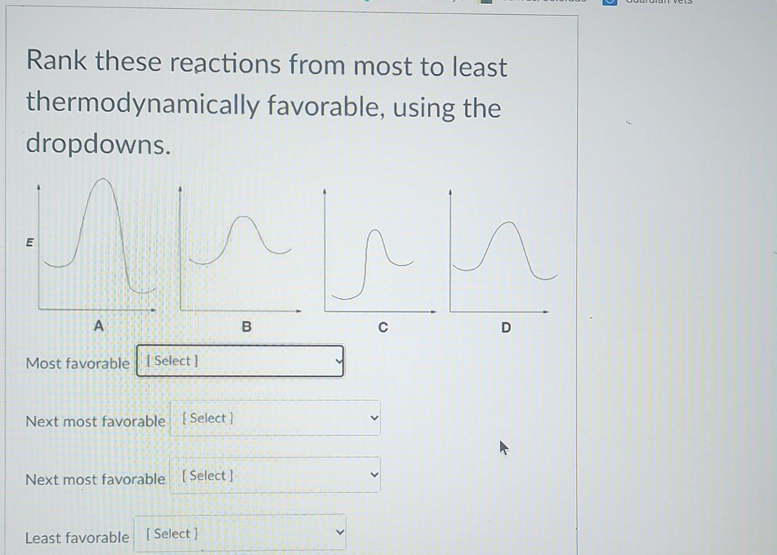 Solved Rank these reactions from most to least | Chegg.com