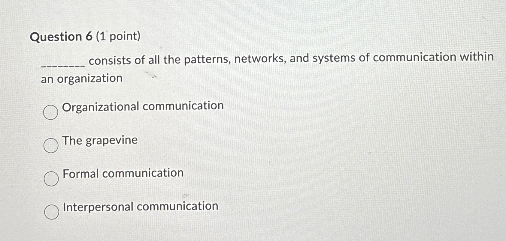 Solved Question 6 (1 ﻿point)consists of all the patterns, | Chegg.com