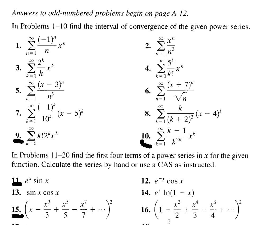 Solved Answers to odd-numbered problems begin on page A-12. | Chegg.com