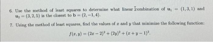 Solved 6. Use the method of least squares to determine what | Chegg.com