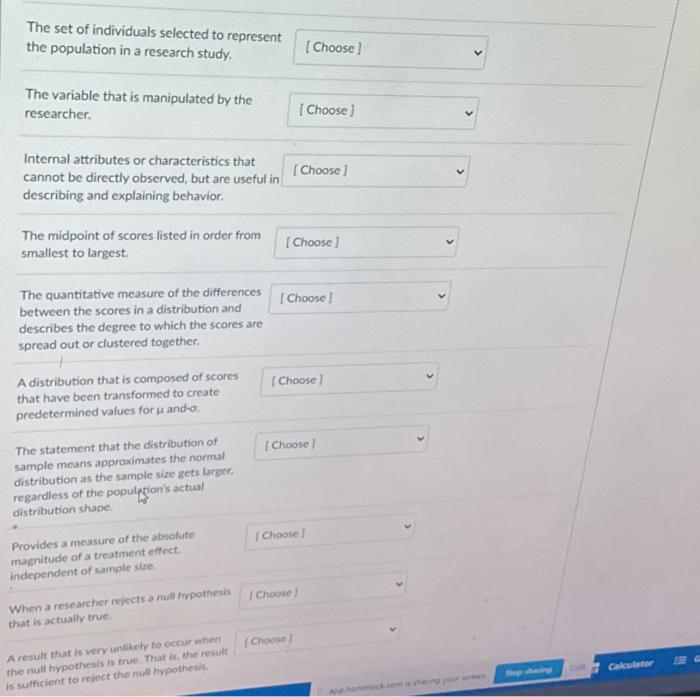 The set of individuals selected to represent the | Chegg.com
