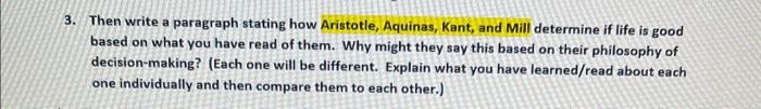 Solved Then write a paragraph stating how Aristotle, | Chegg.com