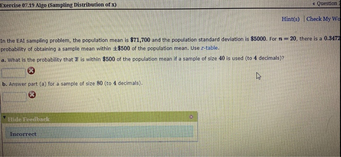 Solved Exercise 07.19 Algo (Sampling Distribution of x) « | Chegg.com
