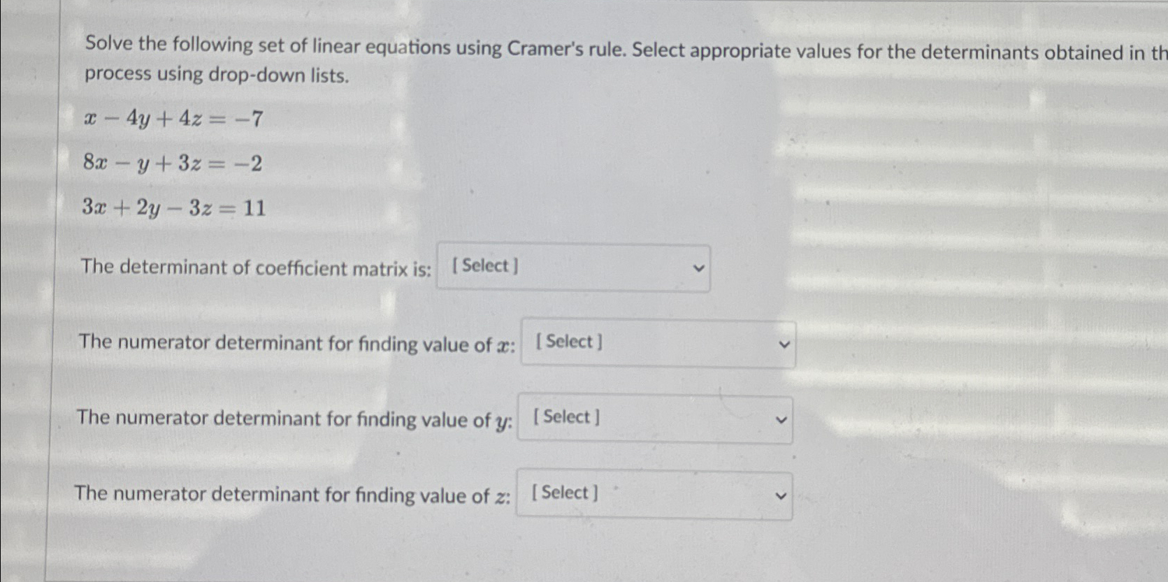 Solved Solve the following set of linear equations using | Chegg.com