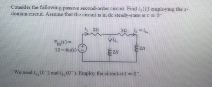 Solved Consider the following passive second-order circuit. | Chegg.com