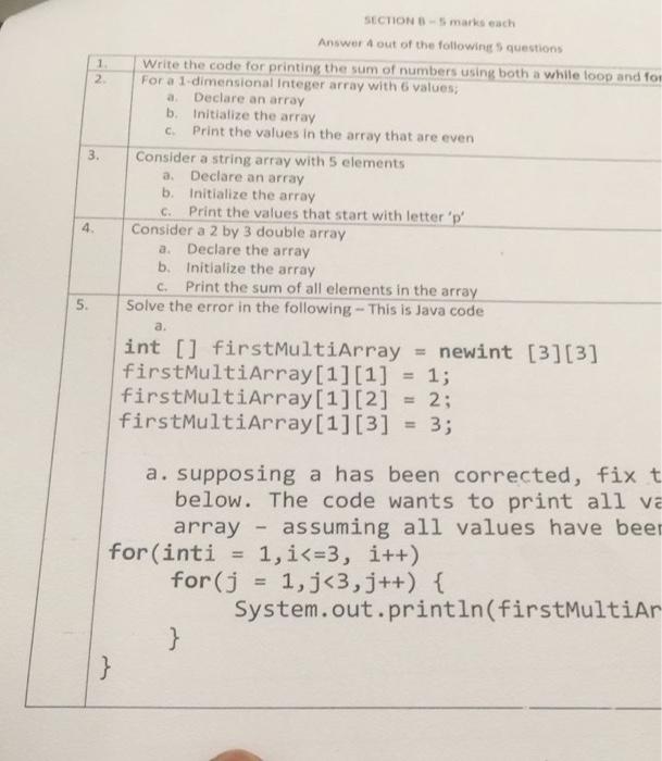 Solved 1 2 . 3. 3. 4 SECTION 15 marks each Answer 4 out of | Chegg.com