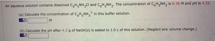 Solved An aqueous solution contains dissolved CH NH, Cl and | Chegg.com