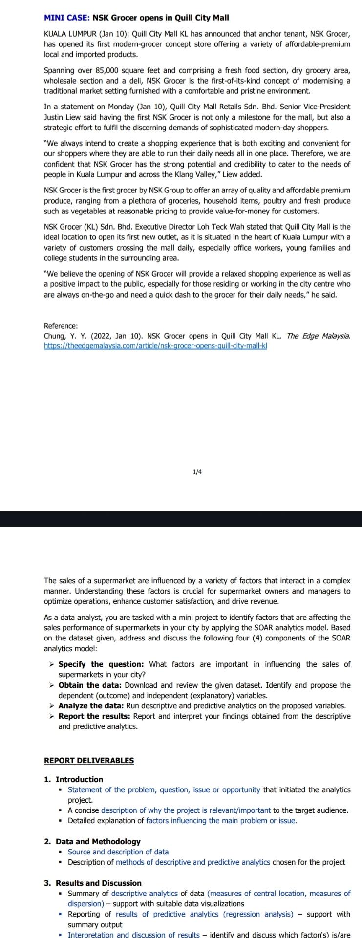 Solved give descriptive analytics in excel• | Chegg.com