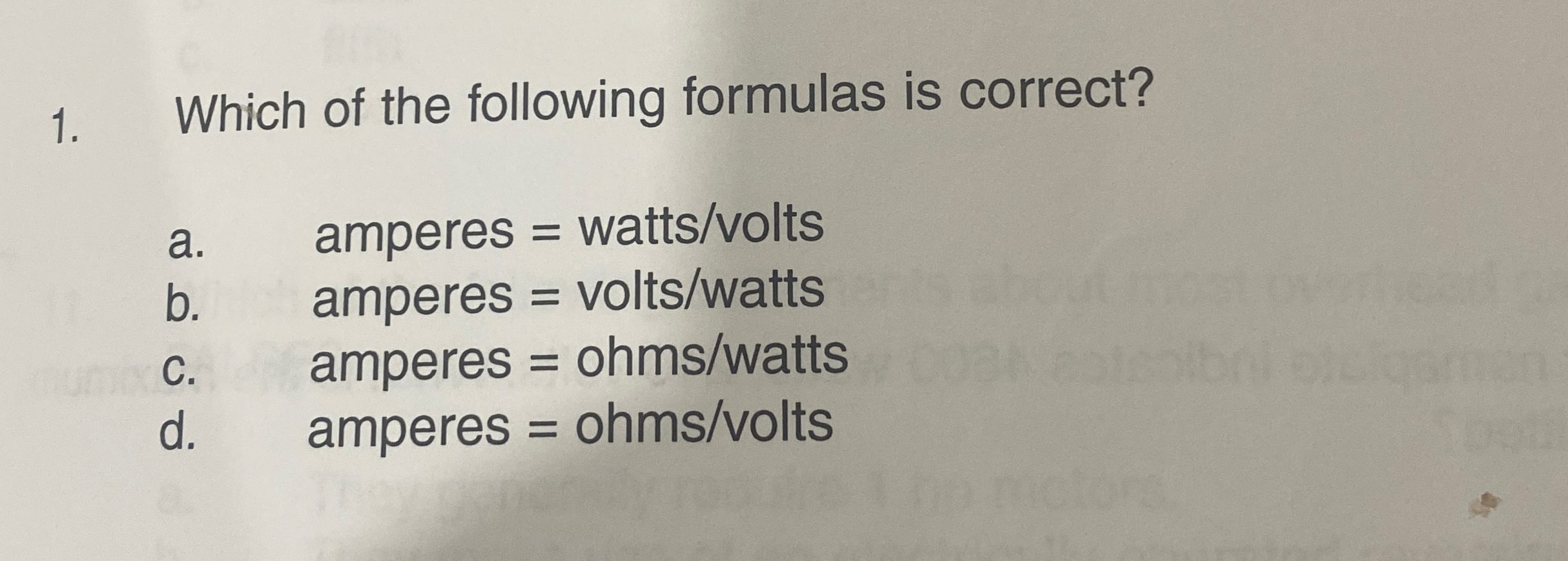 Solved Which of the following formulas is correct?a. | Chegg.com