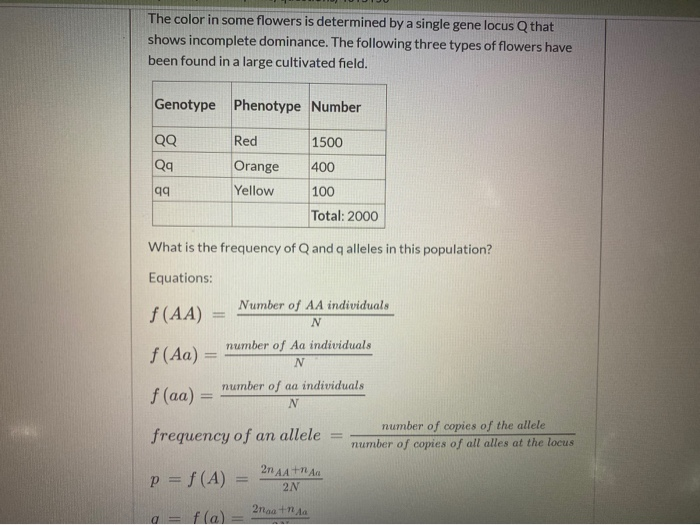 Solved The color in some flowers is determined by a single | Chegg.com