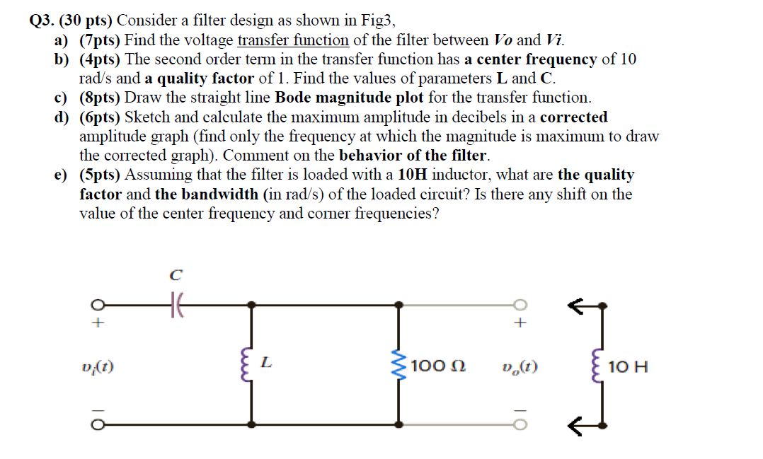 Solved Q3. (30 ﻿pts) ﻿Consider a filter design as shown in | Chegg.com