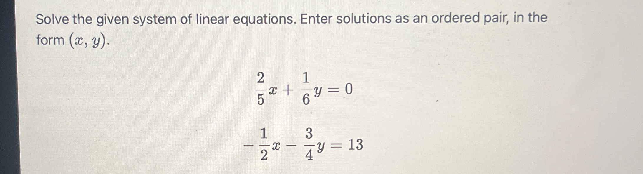 Solve the given system of linear equations. Enter | Chegg.com