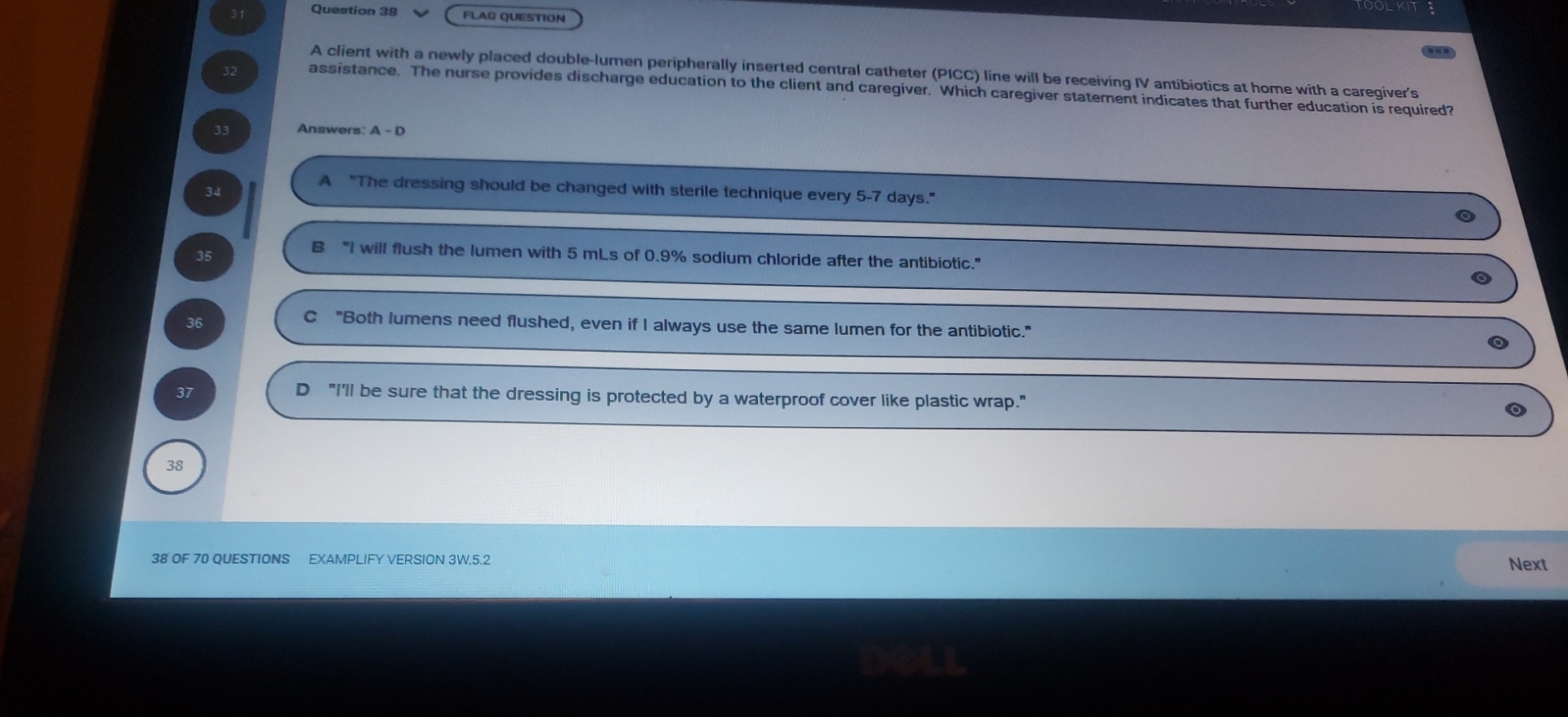Solved A client with a newly placed double-lumen | Chegg.com