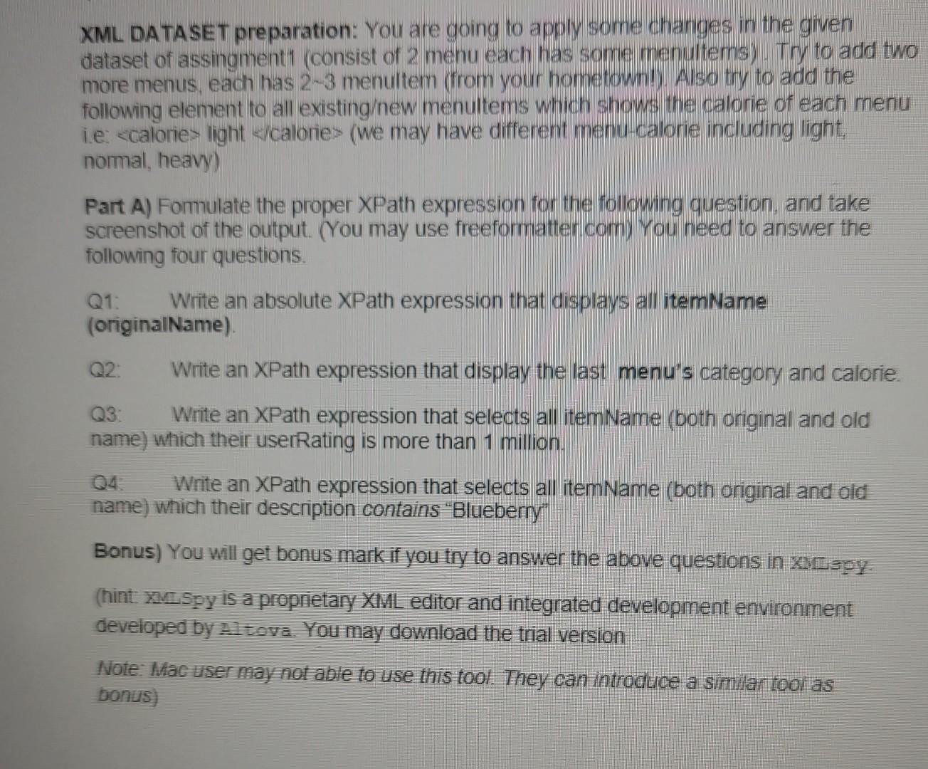 Solved XML DATASET preparation: You are going to apply some | Chegg.com
