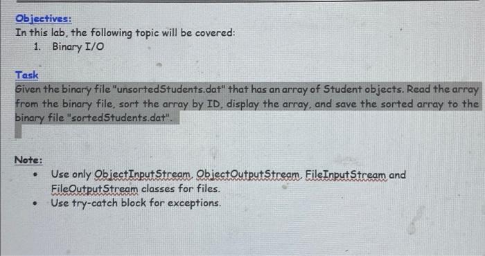 Solved Objectives: In this lab, the following topic will be | Chegg.com