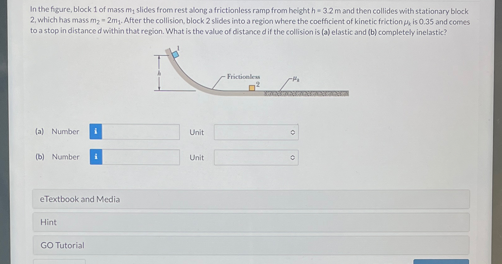 Solved In the figure, block 1 ﻿of mass m1 ﻿slides from rest | Chegg.com