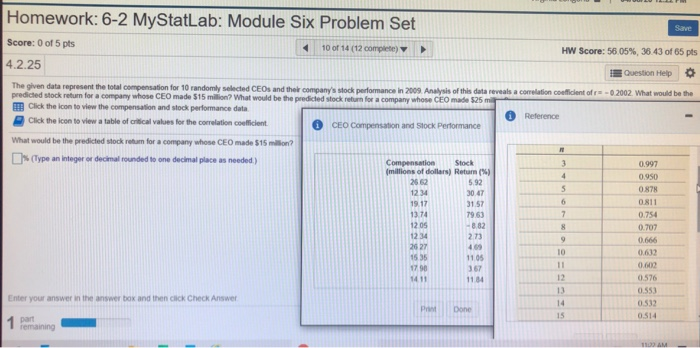 Solved Homework: 6-2 MyStatLab: Module Six Problem Set | Chegg.com