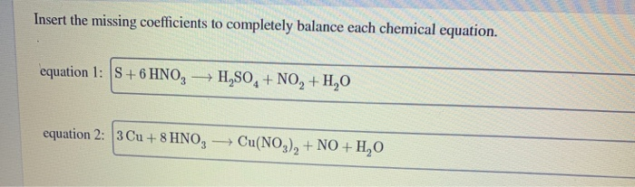 Solved Insert the missing coefficients to completely balance | Chegg.com
