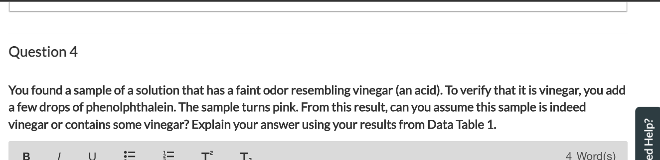 Solved Question 4You found a sample of a solution that has a | Chegg.com