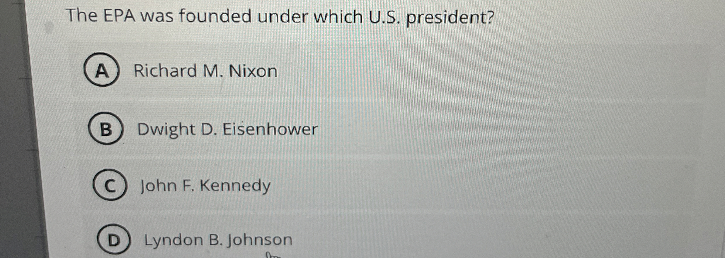 Solved The EPA was founded under which U.S. | Chegg.com
