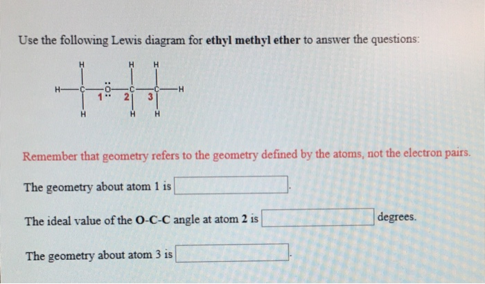 Solved Use the following Lewis diagram for ethyl methyl | Chegg.com