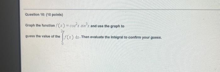 Solved Graph the function f(x)=cos2xsin3x and use the graph | Chegg.com