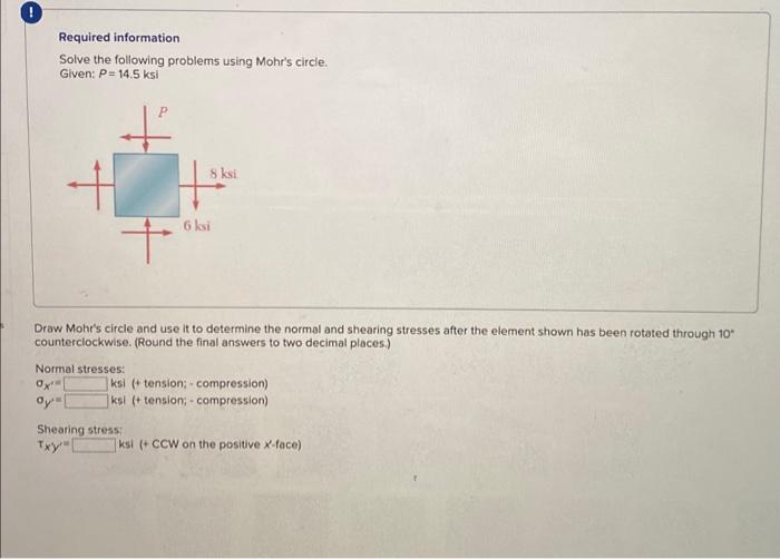 Solved Required information Solve the following problems | Chegg.com
