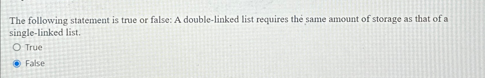 Solved The following statement is true or false: A | Chegg.com