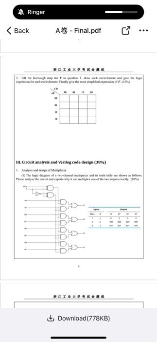 Solved Figure 1: 1-bit adder circuit. Input bits A and B | Chegg.com