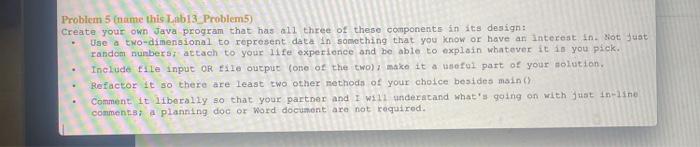 Solved Problem 5 name this Lab13 Problem 5) Create your own | Chegg.com