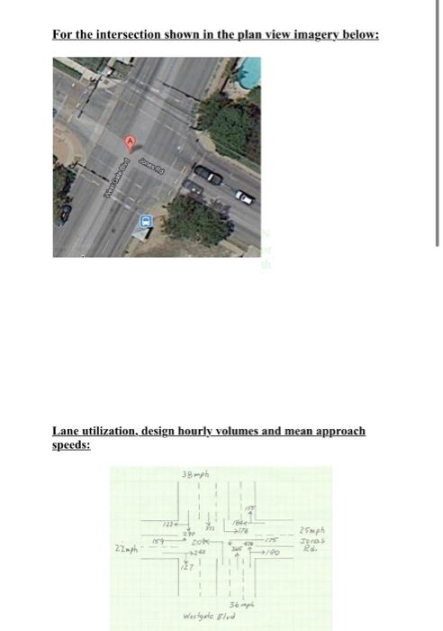 Solved For the intersection shown in the plan view imagery | Chegg.com