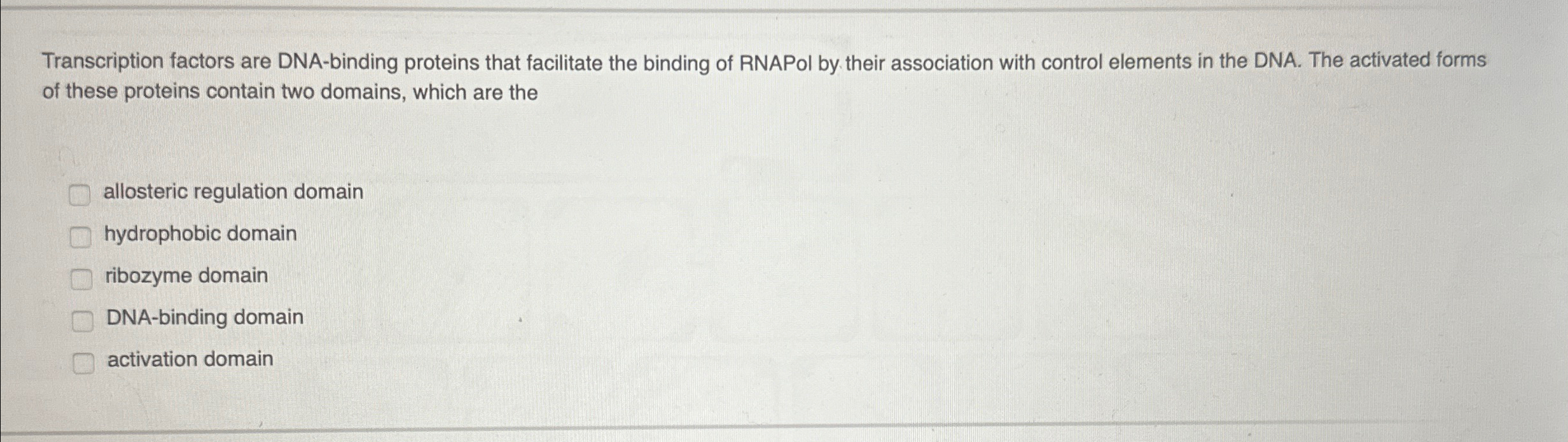 Solved Transcription factors are DNA-binding proteins that | Chegg.com