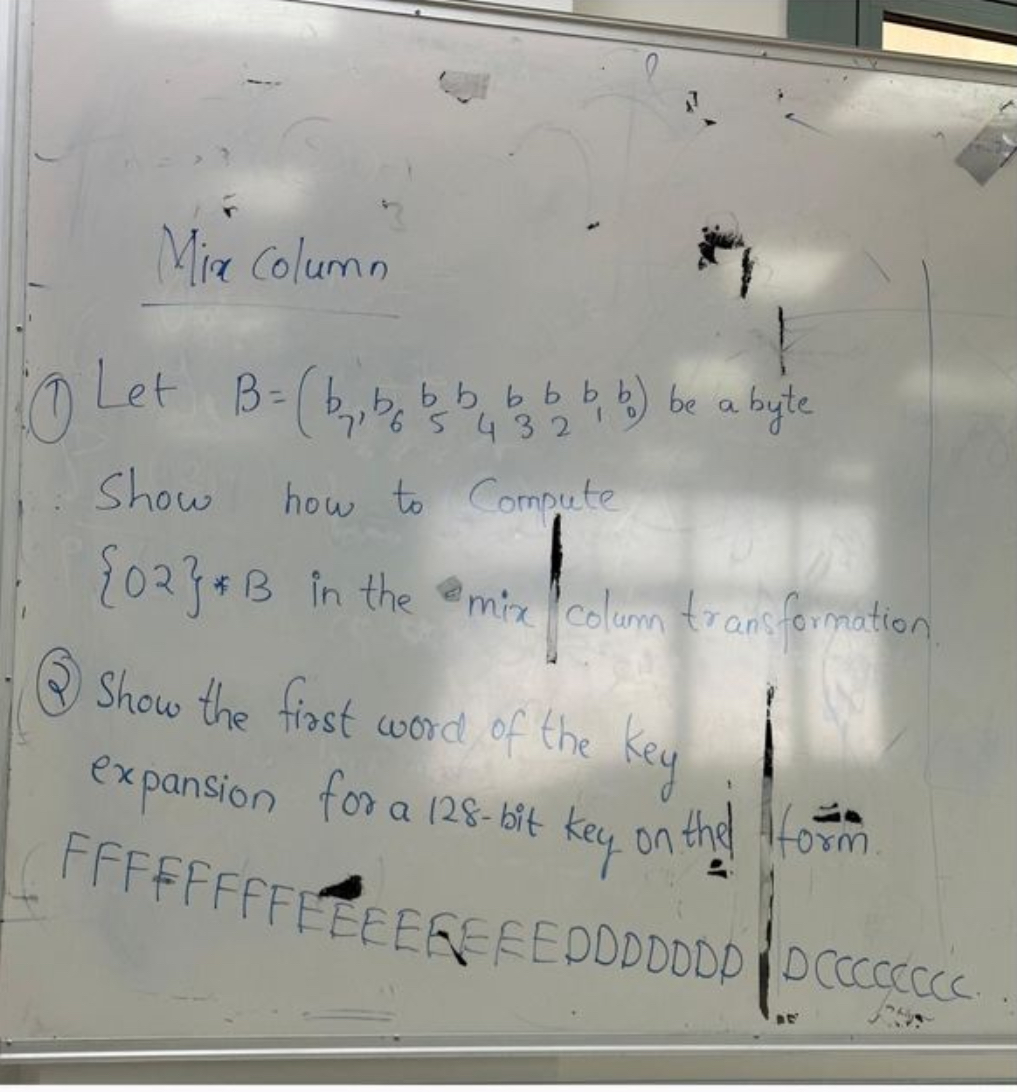 Solved 1) ﻿Mix column B=(b7,b6,b5,b4,b3,b2,b1,b0) ﻿be a byte | Chegg.com