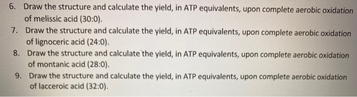 Solved 6. Draw the structure and calculate the yield, in ATP | Chegg.com