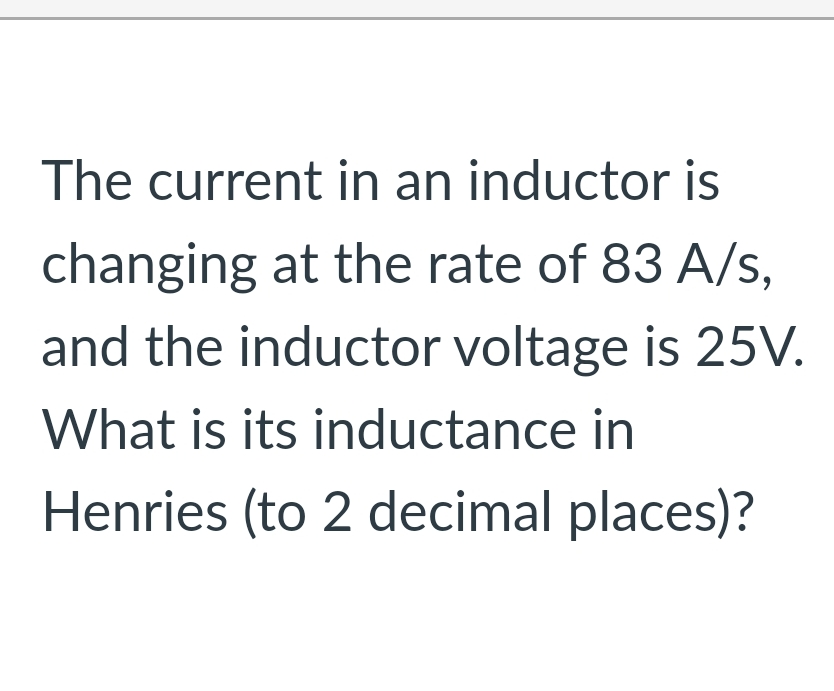 Solved The current in an inductor is changing at the rate of | Chegg.com
